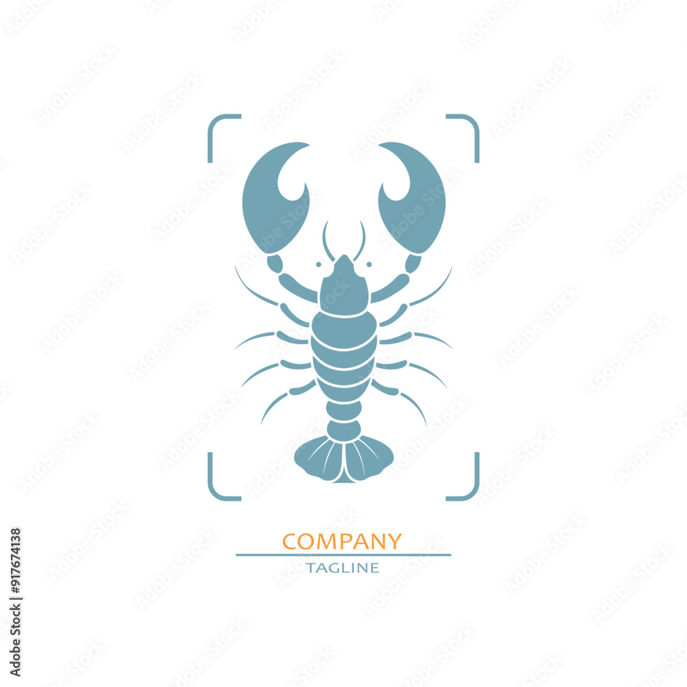 Lobster or crayfish emblem. Seafood shop logo, signboard, restaurant ...