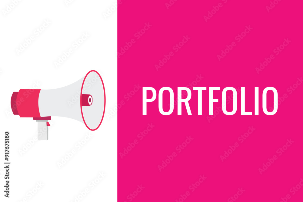 portfolio button, banner, label, template for website. portfolio text ...