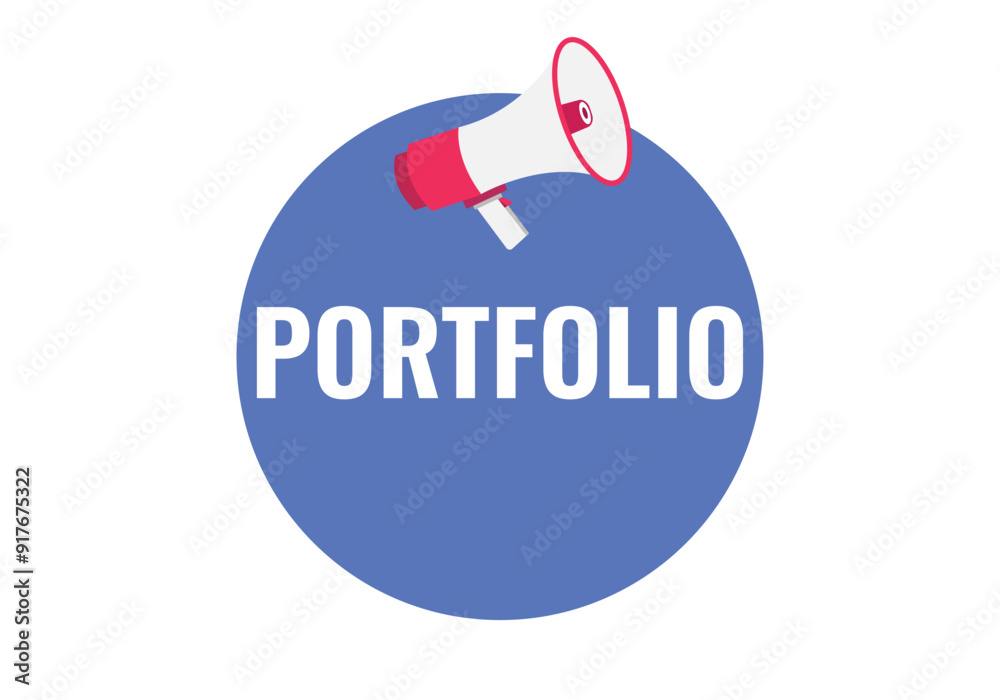 portfolio button, banner, label, template for website. portfolio text ...