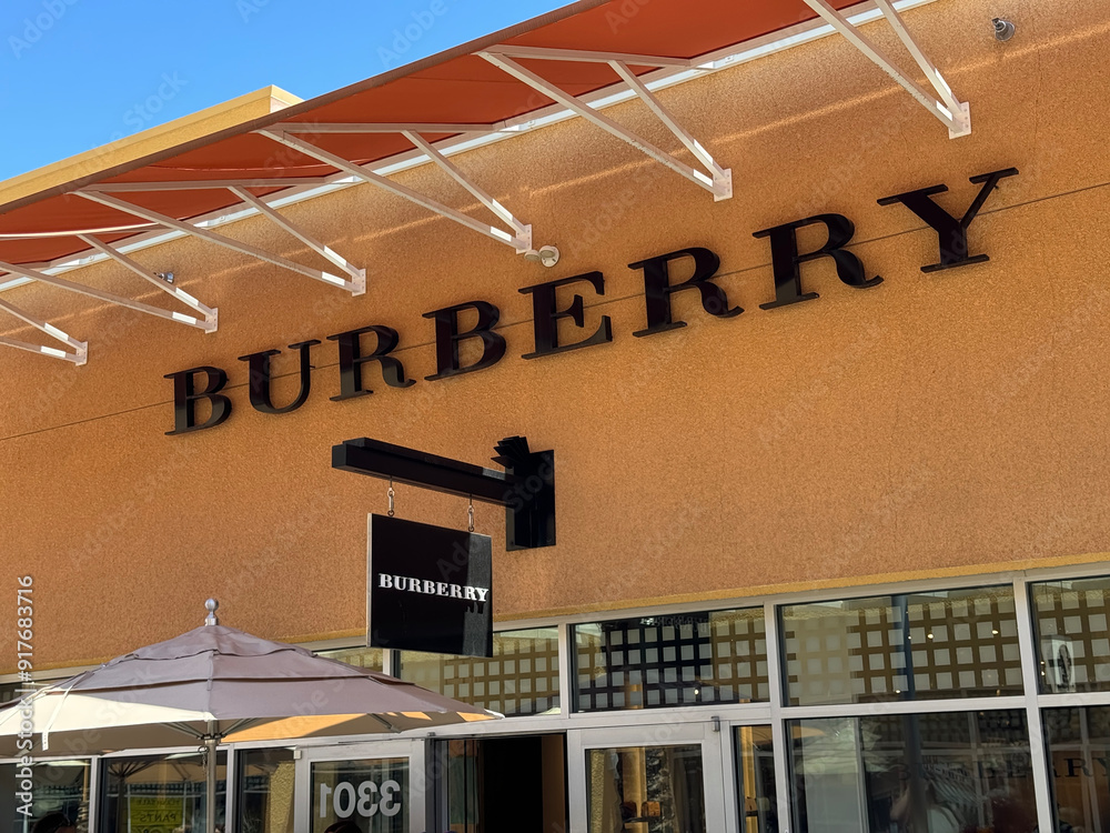 Las Vegas,Nevada,USA-June 17th 2024: Burberry store sign brand logo ...