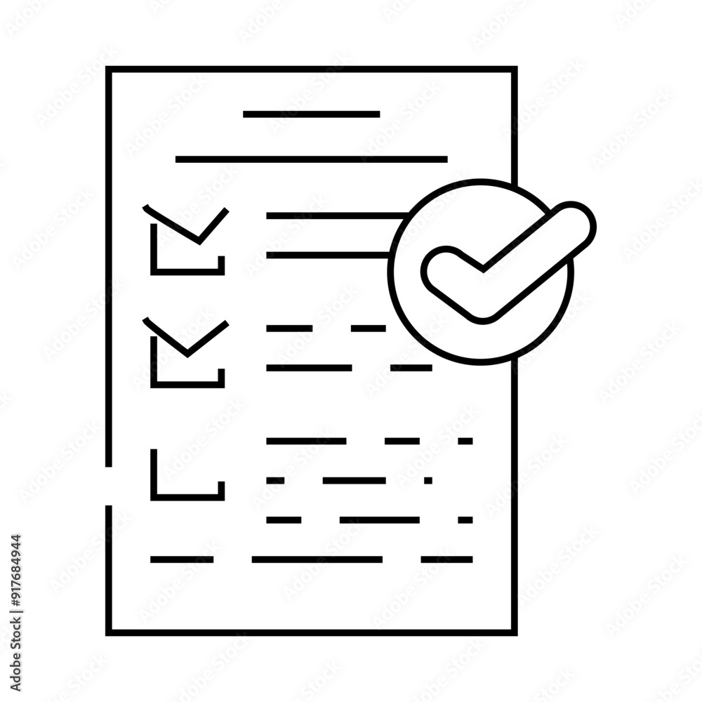 check list compliance line icon vector. check list compliance sign ...