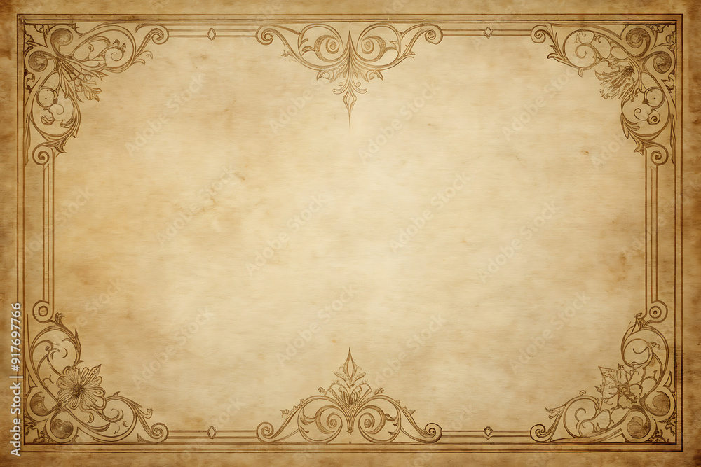 The classic stationery features an elegant, aged paper background with ...
