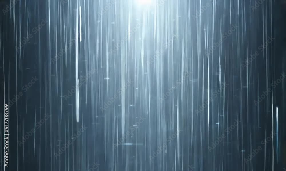 Falling raindrops footage animation in slow motion on dark black ...