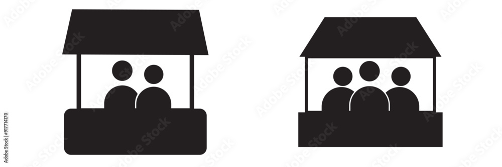 Sales booth symbol Icon. Web app ui sign logo of promotional street ...