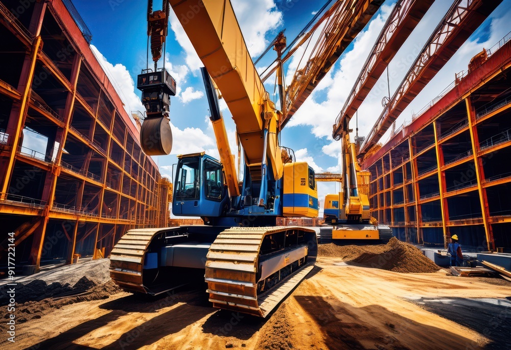 heavy machinery operating efficiently industrial settings precision ...