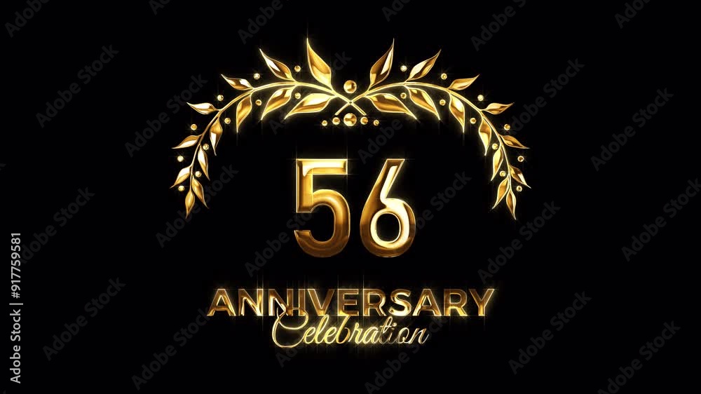 56th Anniversary Celebration. Happy 56 Years Anniversary Animation in ...