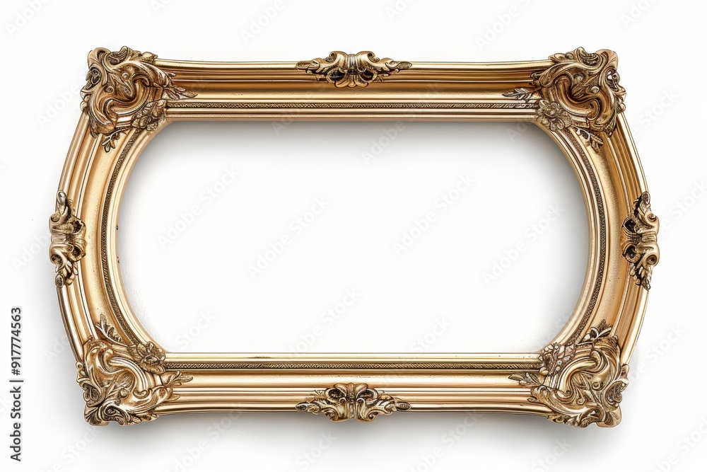 double rectangle gold frame with inverted rounded corner, 4x6 scale ...