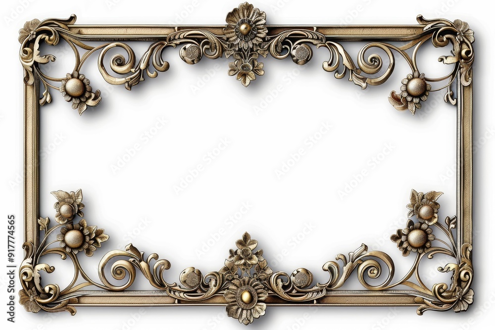 double rectangle gold frame with inverted rounded corner, 4x6 scale ...