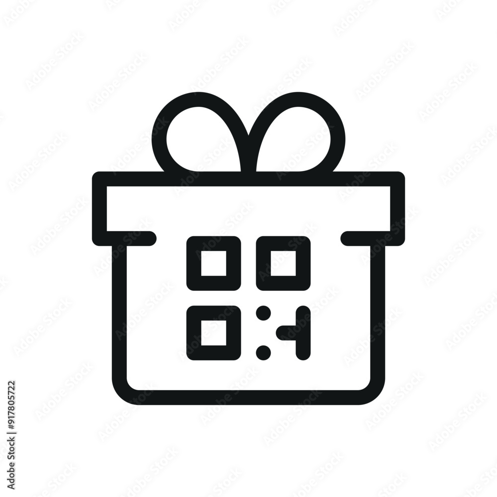 QR code gift box isolated icon, use qr code on gift vector symbol with ...