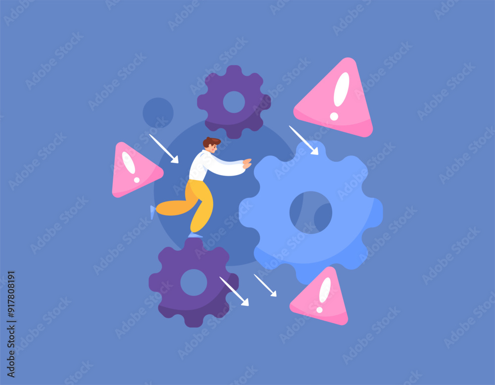 operational risk concept. dangers and disruptions during business or ...