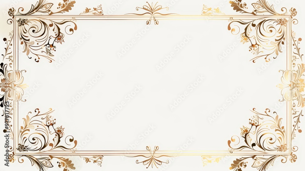 Gold frame with inverted rounded corner for web presentation ,thumbnail ...