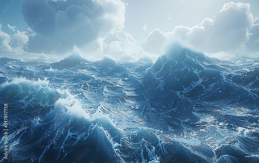 Generate a highquality wave image for a video game, focusing on ...