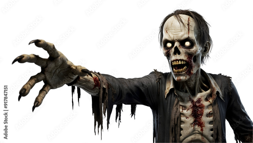 Terrifying Zombie Reaching Out with Glowing Eyes . Horrifying zombie ...