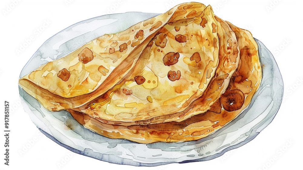 Roti (Thai flatbread) served with sweetened condensed milk and sugar ...
