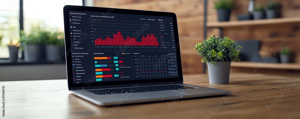 KPI business analytics dashboard tracking performance metrics, interactive visuals, real-time ...