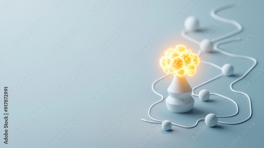 Simple 3D design of a nuclear energy process, using basic shapes to ...