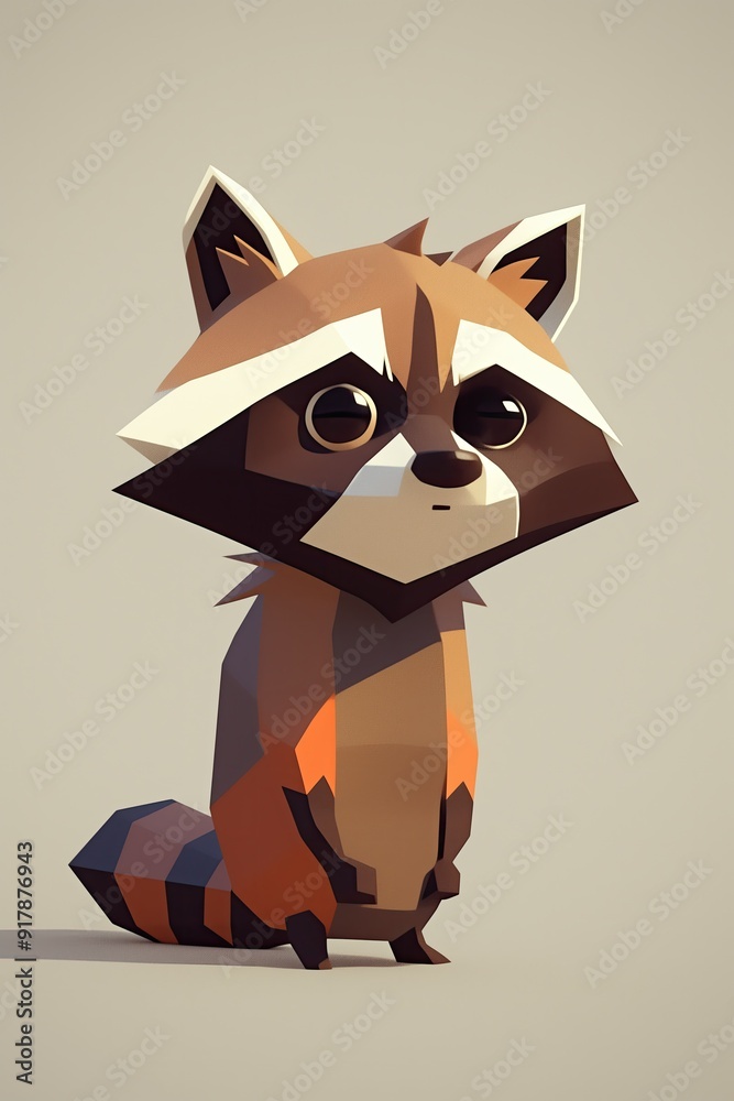 a 3d model of an color animal with very low matte polygon count ...