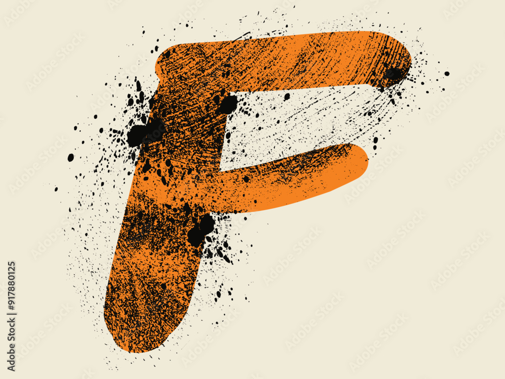 Hand drawing A B C alphabet, grunge letter F alphabet symbol design ...
