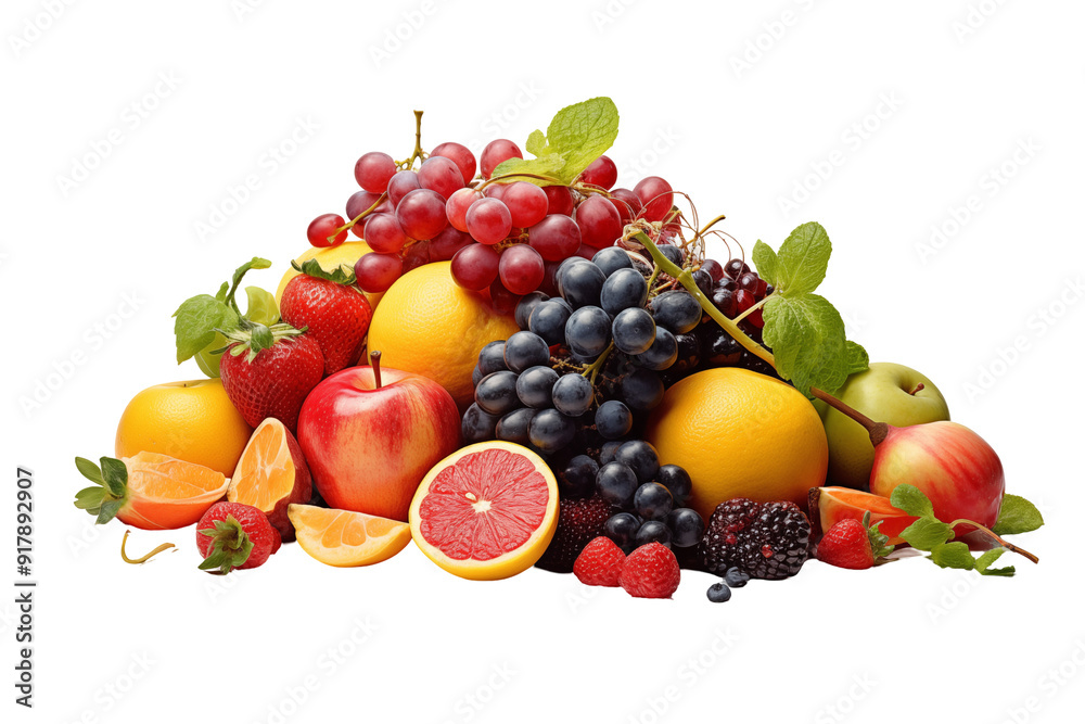 Fruits on transparent background. Sweets related themes. Fruit world ...