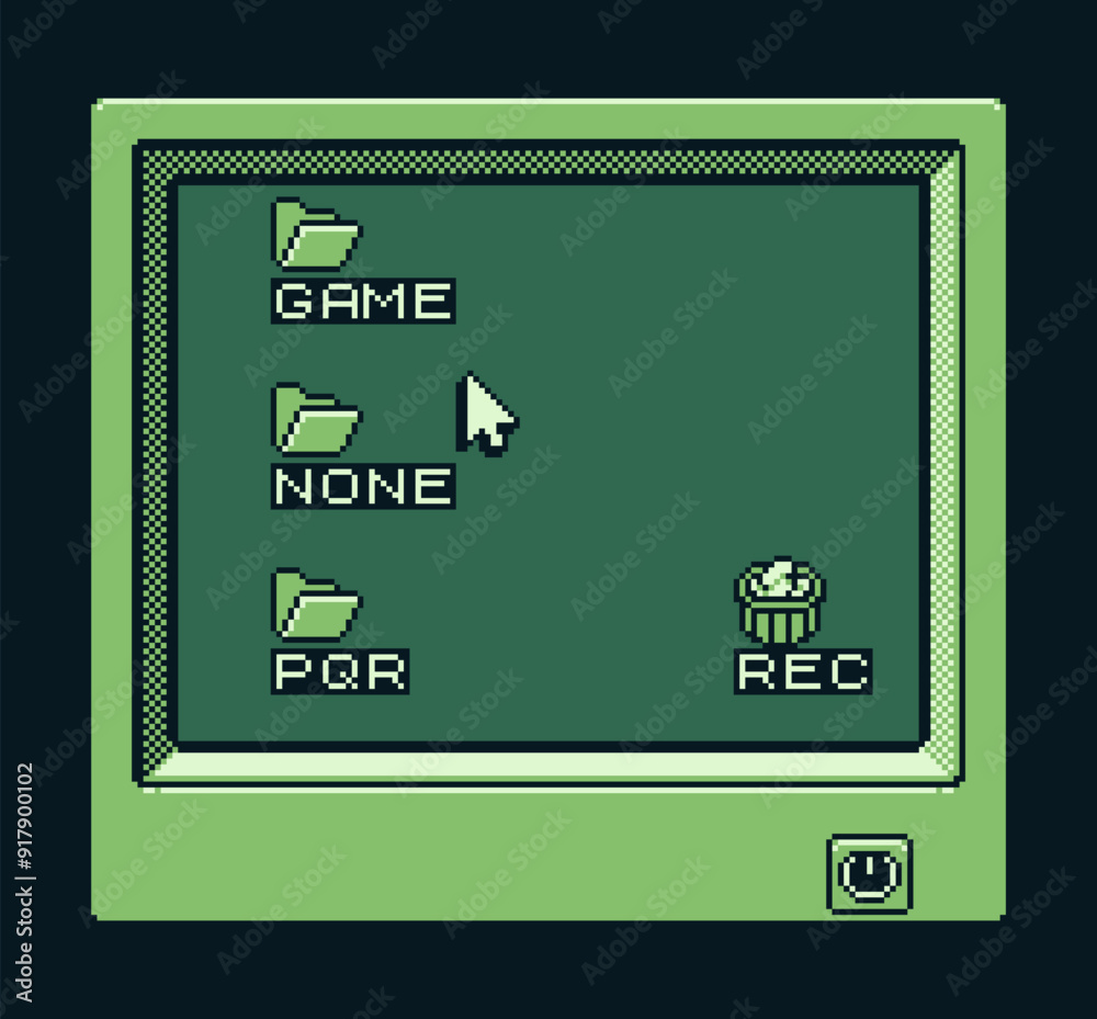 Folders window pixel art design, play, retro 80s console gaming app ...