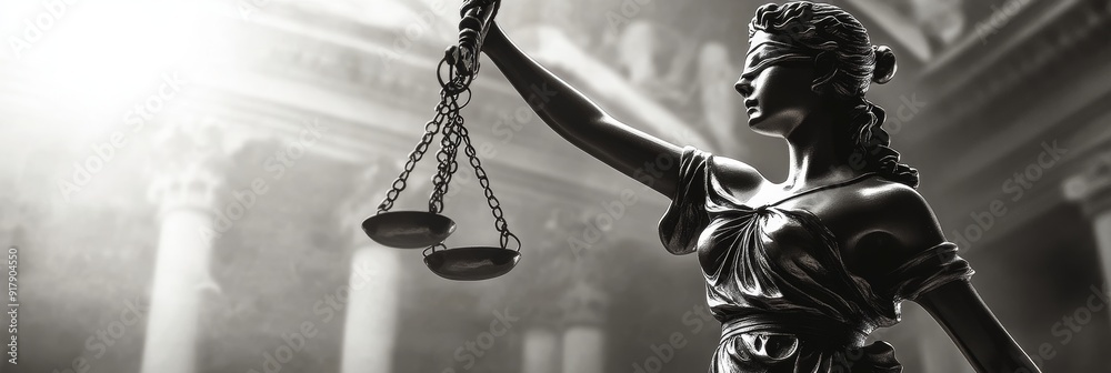 Lady Justice Statue in Courthouse Setting - Lady Justice statue in a ...