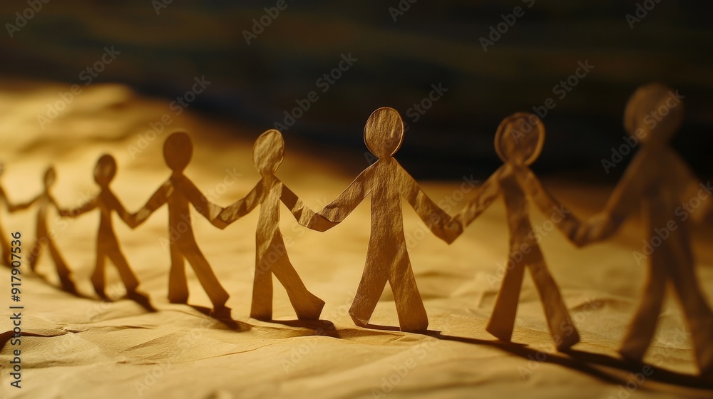 Paper Chain of Unity: Teamwork and Collaboration Concept - A chain of ...