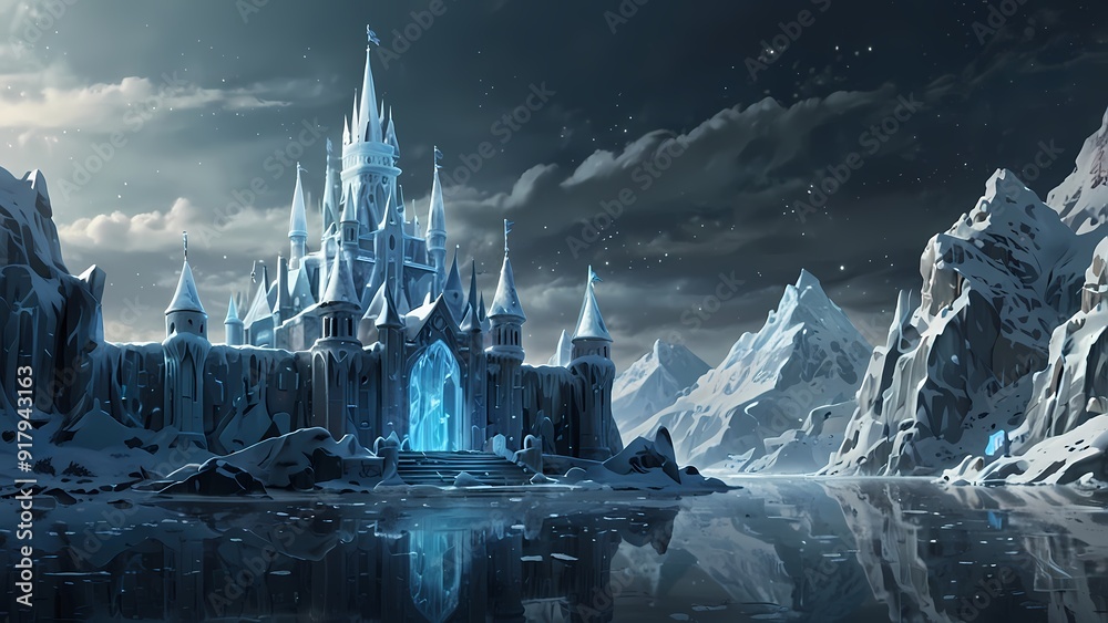 Mythical Ice Kingdom with Crystal Palaces and Frozen Landscapes – A ...
