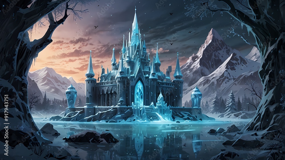 Mythical Ice Kingdom with Crystal Palaces and Frozen Landscapes – A ...
