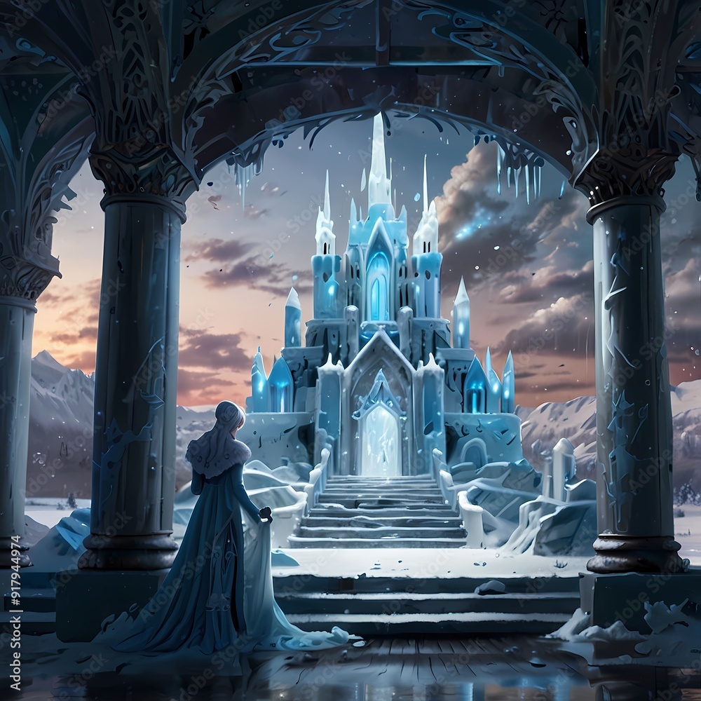 Mythical Ice Kingdom with Crystal Palaces and Frozen Landscapes – A ...