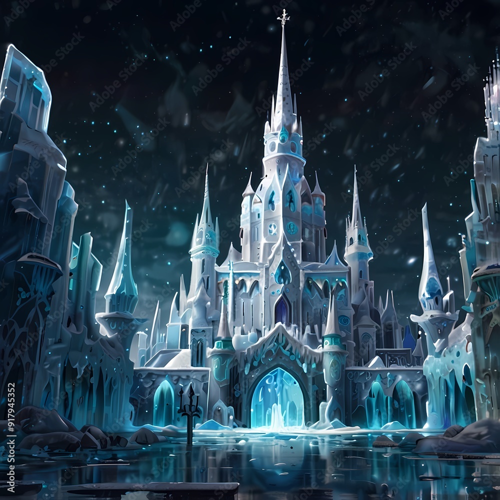 Mythical Ice Kingdom with Crystal Palaces and Frozen Landscapes – A ...