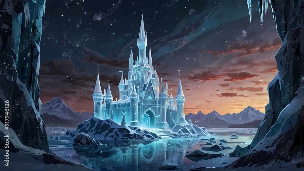 Mythical Ice Kingdom with Crystal Palaces and Frozen Landscapes – A ...