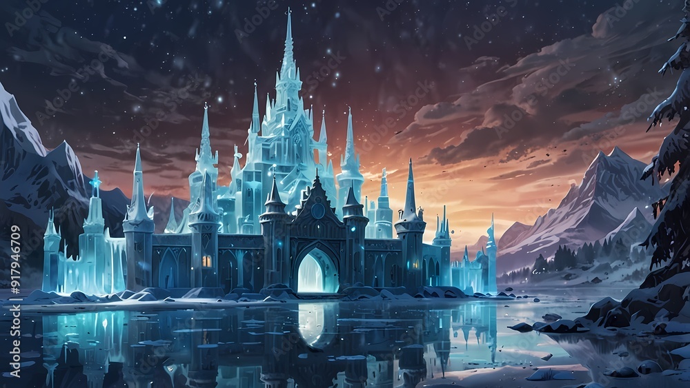 Mythical Ice Kingdom with Crystal Palaces and Frozen Landscapes – A ...