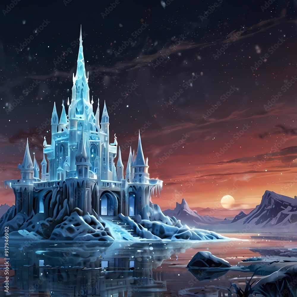 Mythical Ice Kingdom with Crystal Palaces and Frozen Landscapes – A ...