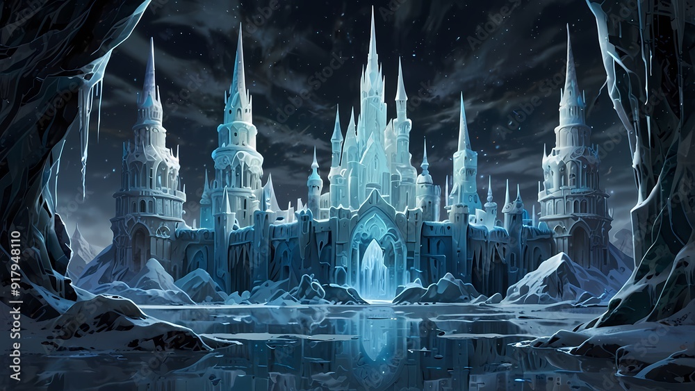 Mythical Ice Kingdom with Crystal Palaces and Frozen Landscapes – A ...