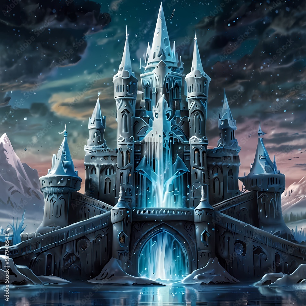 Mythical Ice Kingdom with Crystal Palaces and Frozen Landscapes – A ...