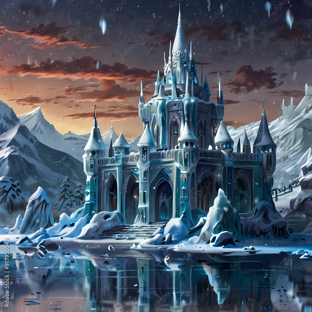 Mythical Ice Kingdom with Crystal Palaces and Frozen Landscapes – A ...
