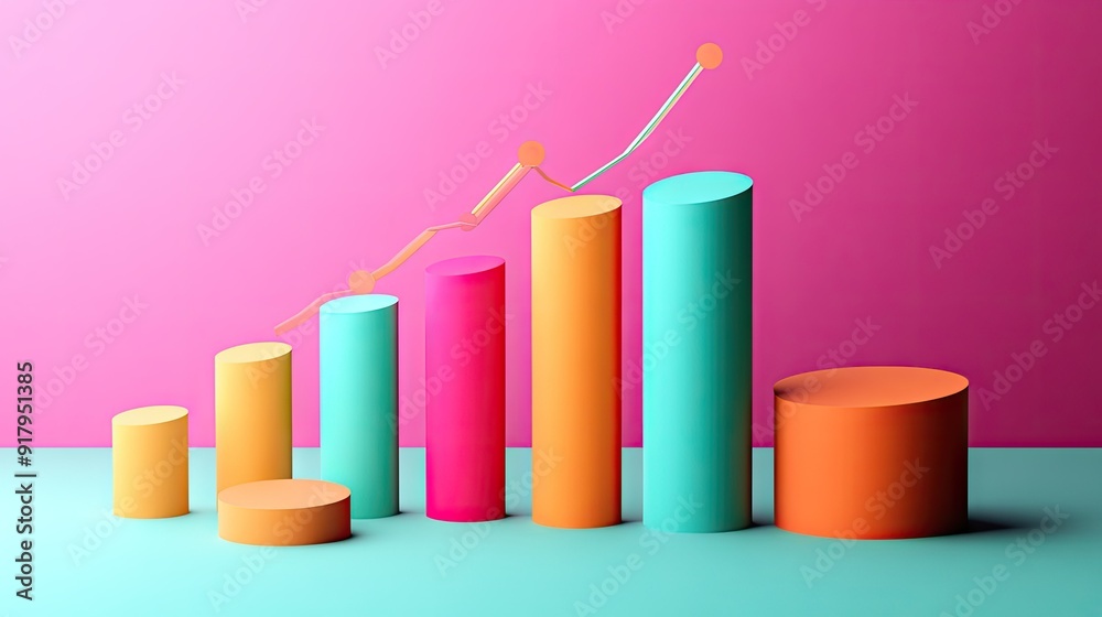 3D column chart with labels and axis, showing a clear data comparison ...