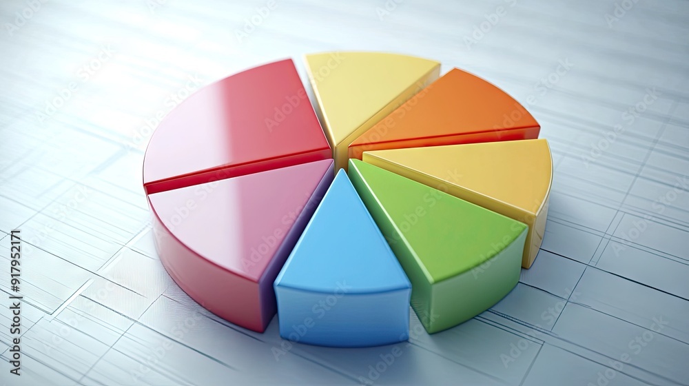 3D pie chart showing market share distribution among key competitors in ...
