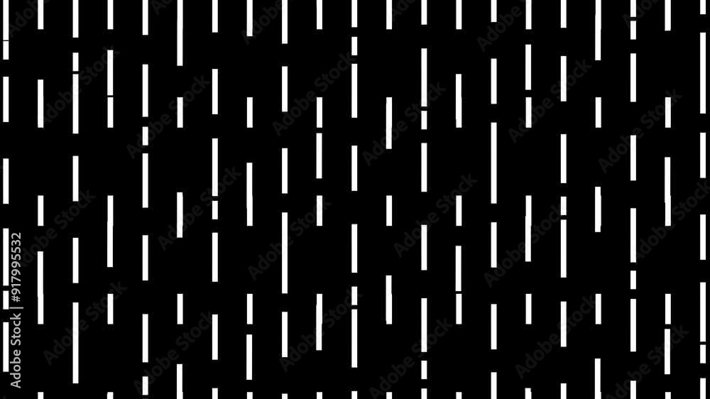 Black background with white vertical lines in a staggered pattern ...
