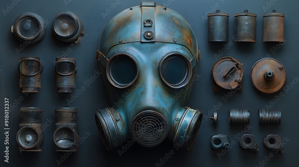 11081442 23 Internal parts of an advanced gas mask designed for warfare ...