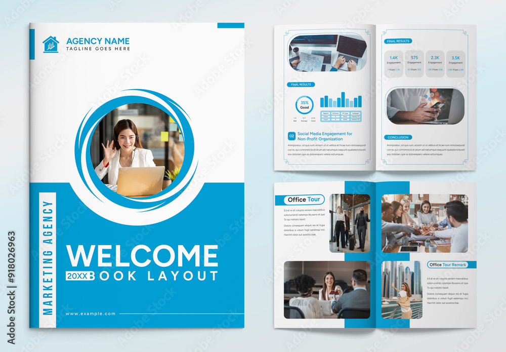 Agency Welcome Book Layout Stock Template | Adobe Stock