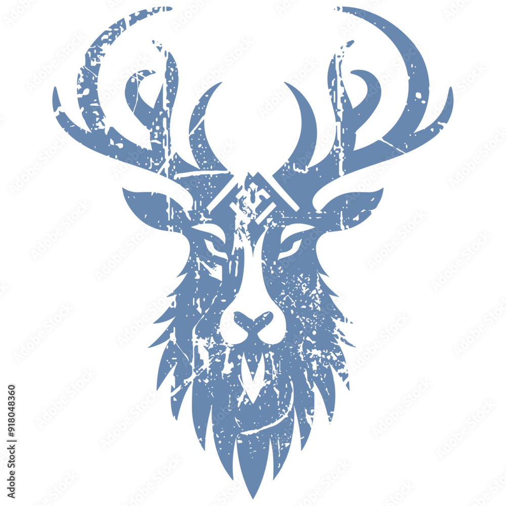 Retro Fierce Antelope - A fierce antelope face in a retro, grunge ...