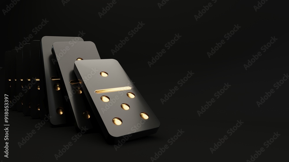 Domino game - 3d render. Tiles, blocks of dominoes with even dots on a ...
