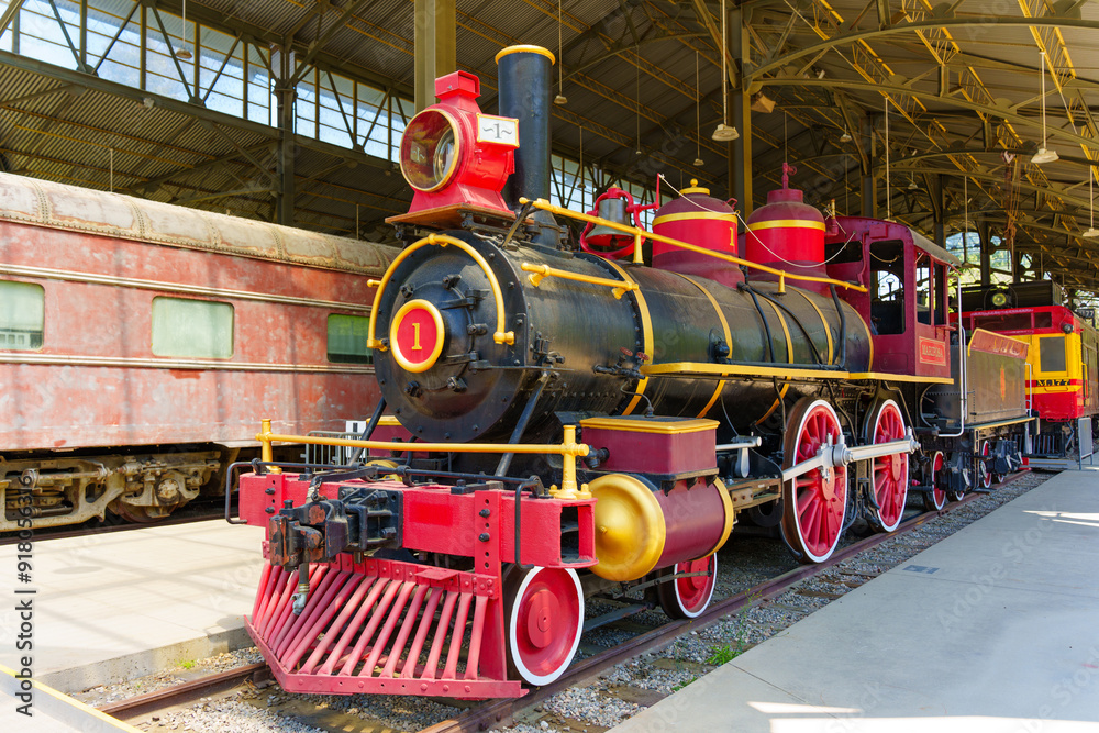 Los Angeles, California - April 21, 2024: Classic Steam Locomotive at ...