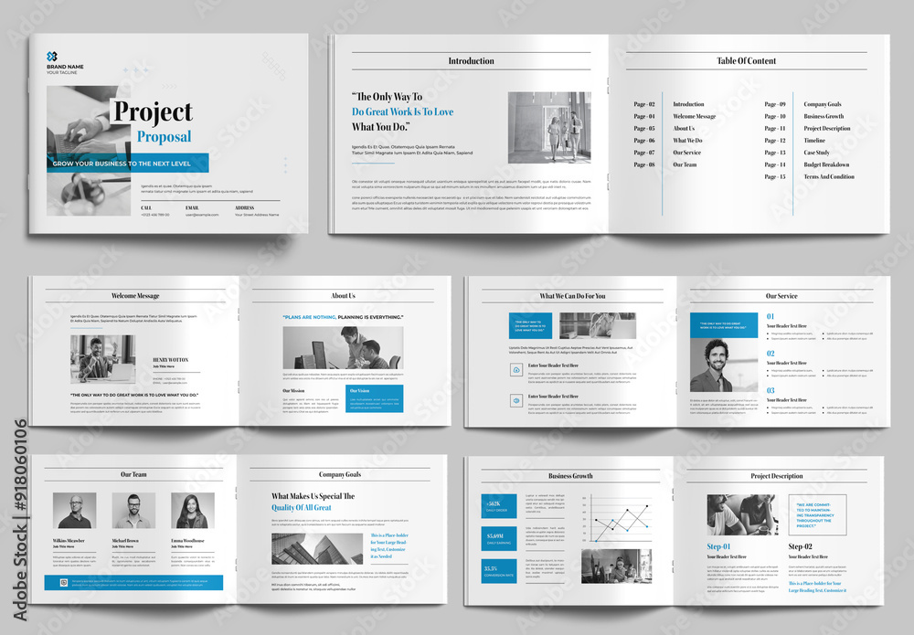 Project Proposal Layout Stock Template | Adobe Stock