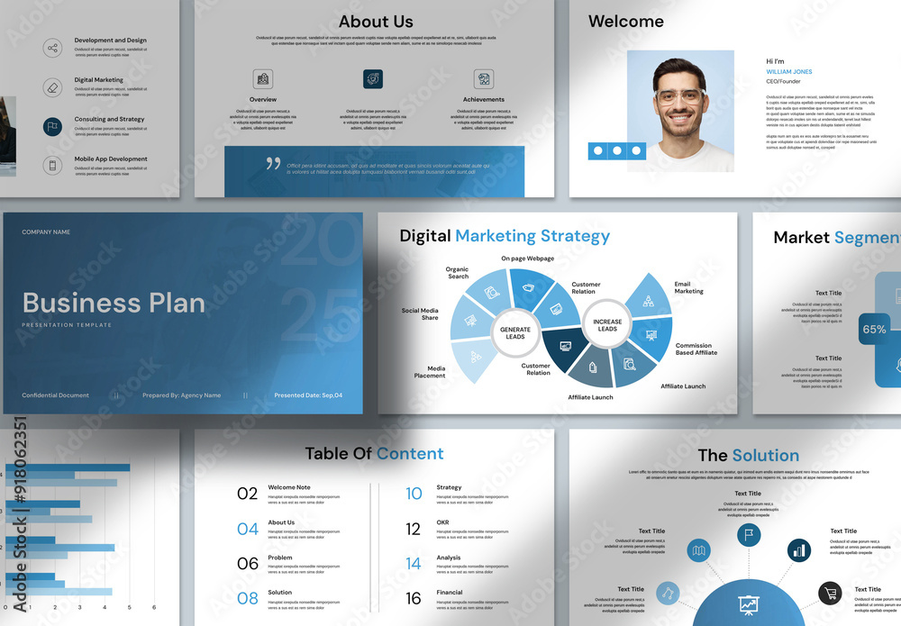 Business Plan Presentation Template Stock Template | Adobe Stock
