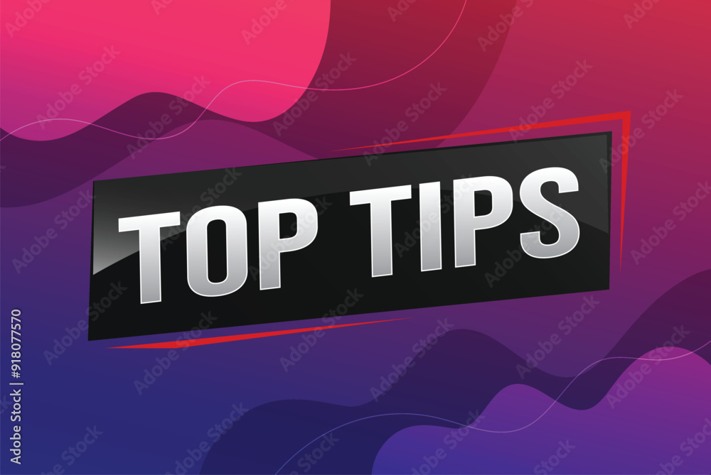top tips word text concept icon logo sign symbol vector note memo 3d ...