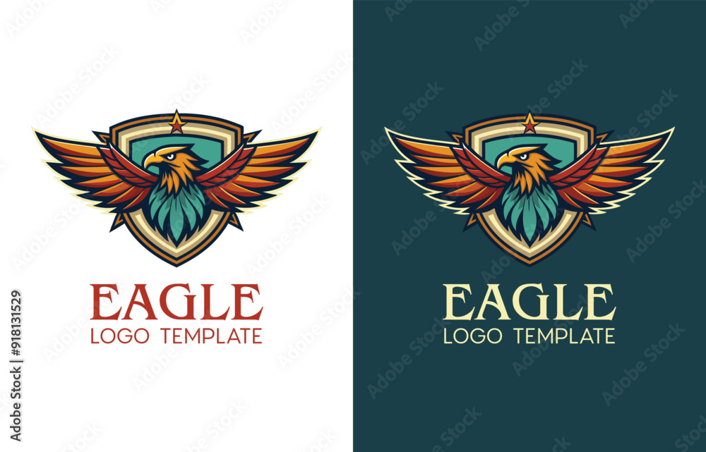 Eagle head eagle logo design, flying eagle wing illustration editable ...