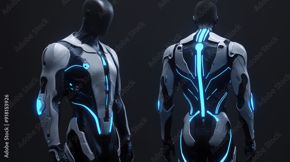An advanced exoskeleton suit designed for rehabilitation, seamlessly ...