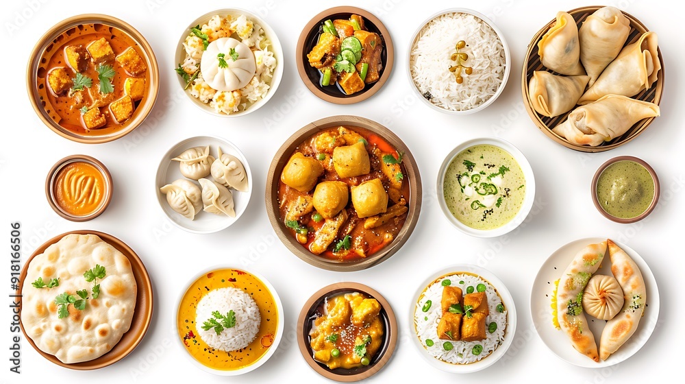 Collection of various Indian foods in a frame including momos, butter ...
